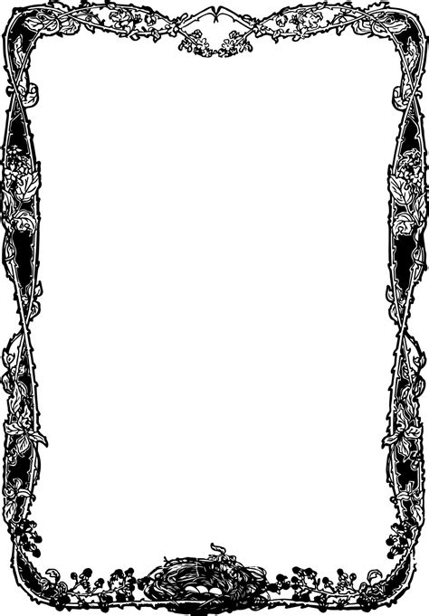 Raspberry And Vine Border Of A Full Page Border With Vines And