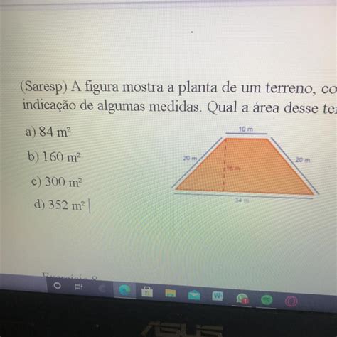 A figura mostra a planta de um terreno a indicação de algumas