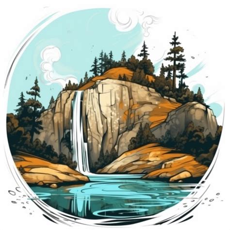 Pintura Em Aquarela De Uma Paisagem De Floresta Foto Premium