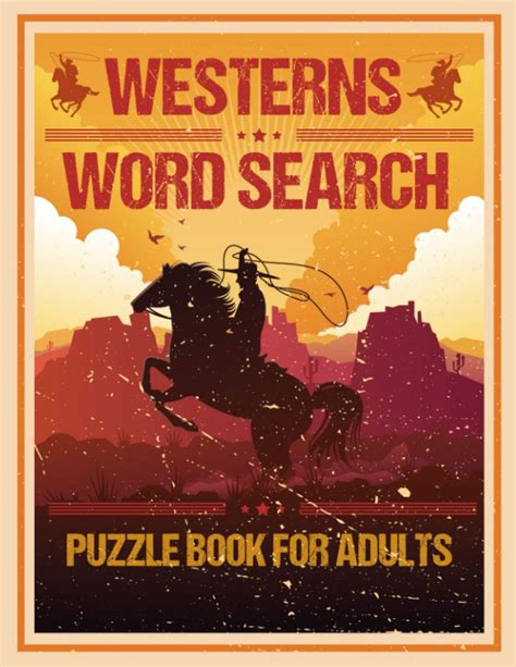 Westerns Word Search Large Print Puzzle Book For Adults Wild West Word