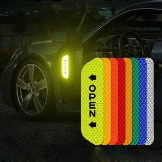 4 Pçs Porta Do Carro Adesivos Refletivos Universal Segurança Fita Aviso