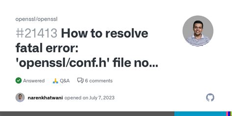How To Resolve Fatal Error Openssl Conf H File Not Found Openssl