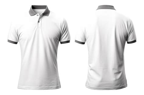 ai generado blanco polo camisa Bosquejo con gris patrón frente y