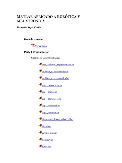 guía de programas matlab para aplicaciones de robótica y mecatrónica pdf Áreas de