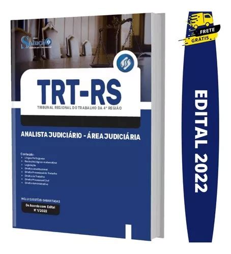 Apostila Trt Rs 2022 Analista Judiciário Área Judiciária