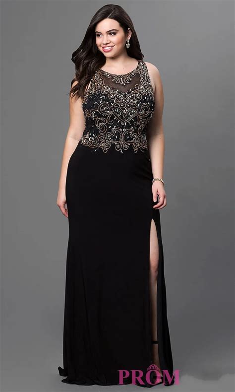 Crystal Beading Plus Size Evening Dresses 2016 High Split Long Gowns Vestidos De Fiesta