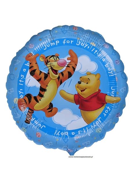 Balon foliowy okrągły Kubuś Puchatek i Tygrysek