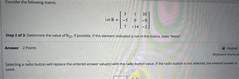 [answered] consider the following matrix let b answer 2 points algebra