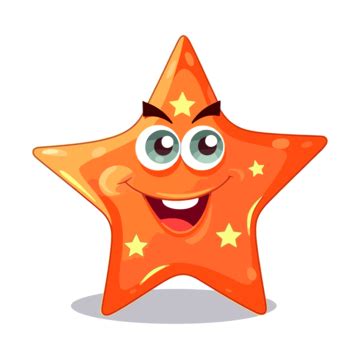 Clipart étoile Orange Personnage De Dessin Animé étoile Avec De Grands