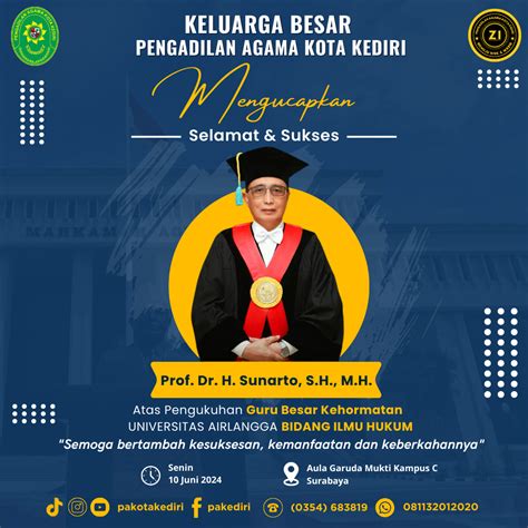 Selamat Dan Sukses Atas Pengukuhan Prof Dr H Sunarto S H M H