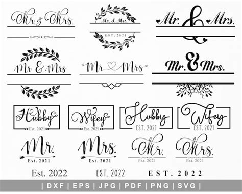 Mr And Mrs Hand Lettered Svg Mr Mrs Split Monogram Svg Mr Etsy