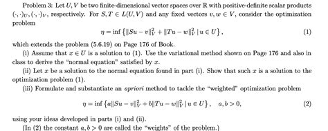 problem 3 let u v be two finite dimensional