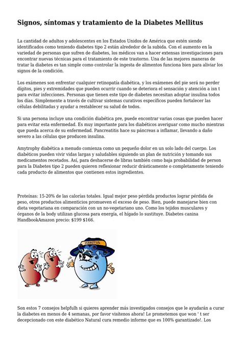 PDF Signos S Ntomas Y Tratamiento De La Diabetes Mellitus DOKUMEN TIPS