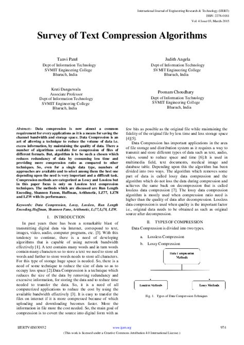 pdf ijert survey of text compression algorithms ijert journal