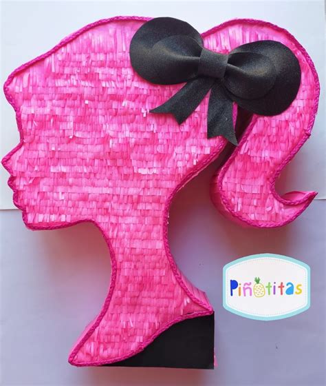 Piñata silueta barbie Piñatas de barbie Piñatas de emojis Fiesta de