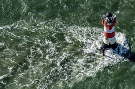 Luftaufnahme Wangerooge Leuchtturm Roter Sand Als Historisches