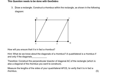 solved 3 draw a rectangle construct a rhombus within the