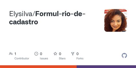 GitHub Elysilva Formul Rio De Cadastro