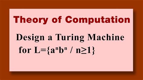l {a nb n n greater 1} design a turing machine theory of computation youtube