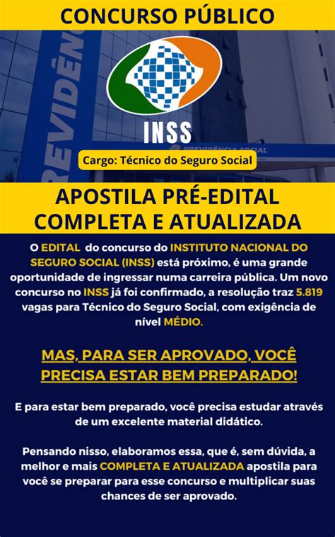 Apostila INSS Técnico do Seguro Social QC Aprova Concursos Públicos