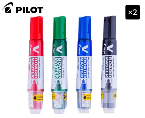 Pilot V Board Master Bullet Point Whiteboard Markers 4 Pack Multi