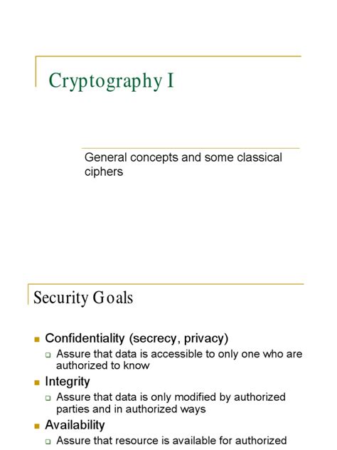 cryptography i general concepts and some classical ciphers pdf cryptography key