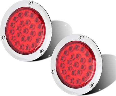 LIMICAR Lot de 2 feux arrière ronds à DEL de 10 2 cm avec 24 LED pour