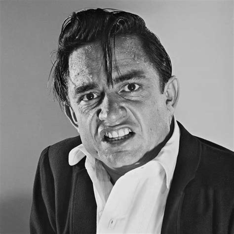 Johnny Cash Portrait With Grimace Photo Studio August 1960 San