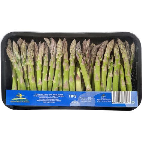 Puntas de espárragos verdes bandeja 200 g Supermercado El Corte
