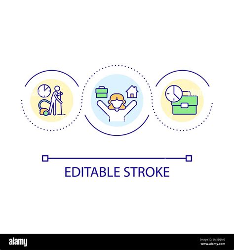 Perform Multiple Tasks Simultaneously Loop Concept Icon Stock Vector