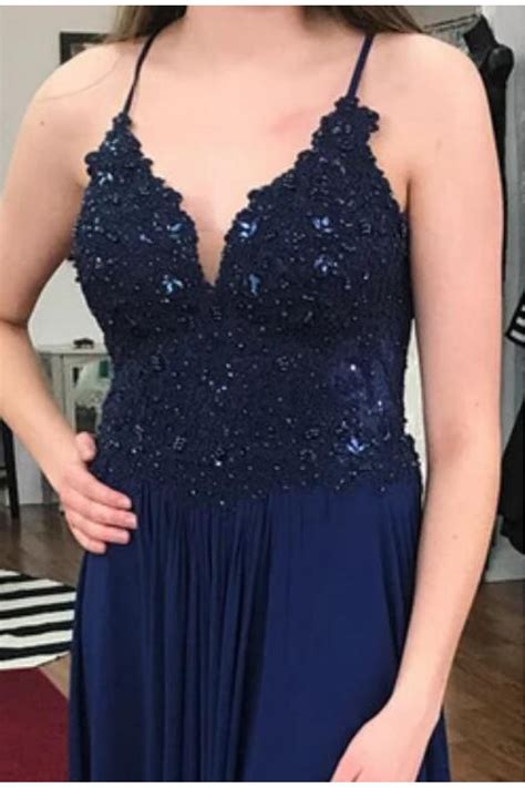 A Line Beaded Lace Chiffon Long Prom Dresses Formal Evening Gowns 6011243