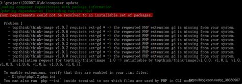 解决composer Install遇到：your Requirements Could Not Be Resolved To An Installable Set Of Packages