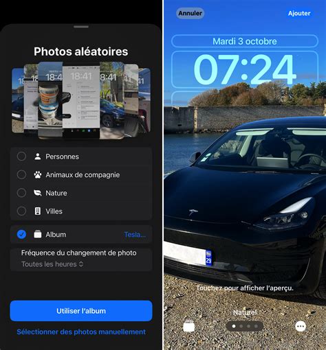 iOS 17 1 permet de sélectionner un album pour son fond décran de