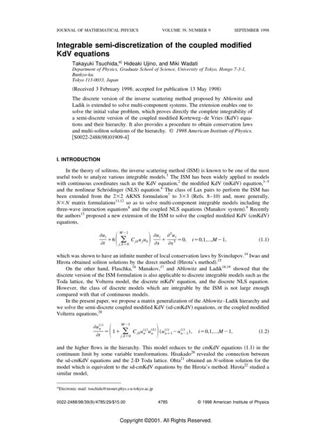 pdf integrable semi discretization of the coupled modified kdv equations