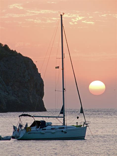 Banco de imagens mar oceano Por do sol Bota veículo mastro Vela