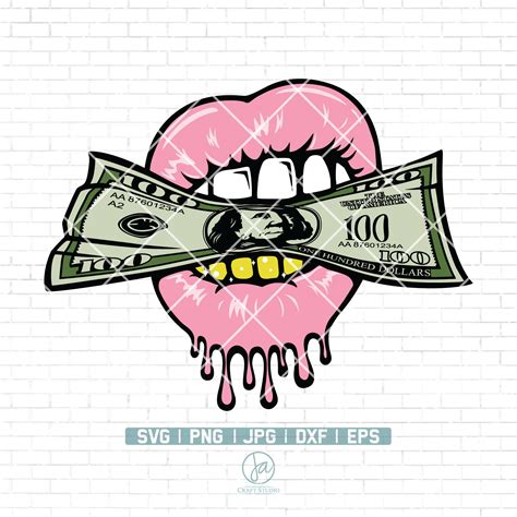 Sexy Lips Bite Money 100 Dollar Svg Sexy Red Lips Bite Money Etsy