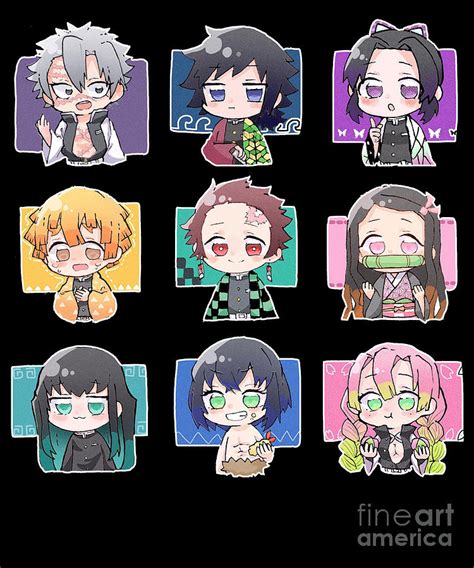 Cute Chibi Art Demon Slayer Anime T Shirt Drawing By Anime Art Fine