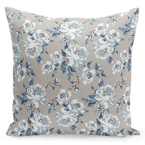 Poszewka dekoracyjna 40x40 beżowa w kwiaty JMD 239 Mariall Design