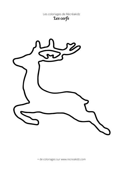 Coloriage cerf à imprimer en PDF Dessin de cerf à colorier gratuit