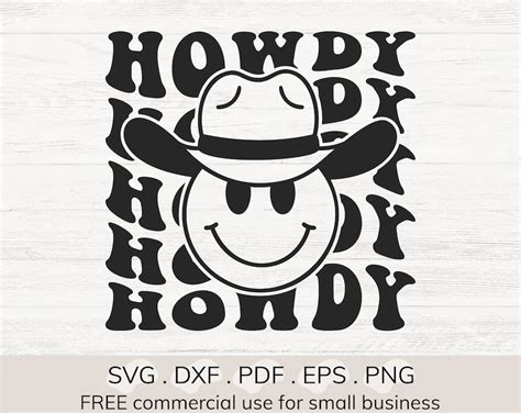Cowboy Smiley Svg Howdy Svg Western Happy Face Svg Cowgirl Etsy Singapore