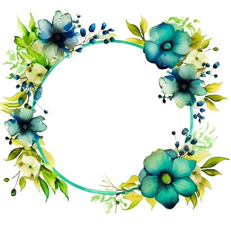 Premium Ai Image Elegant Floral With Soft Flowers Watercolor Blue