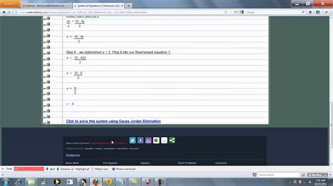 system equations for 2 unknowns calculator youtube