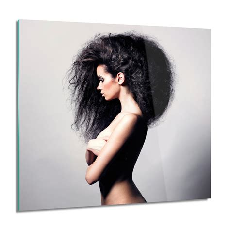 ArtprintCave Kobieta nagość włosy Obraz na szkle ścienny 60x60 cm