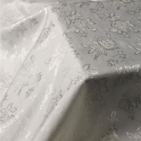 FREE SHIPPING Ivory Floral Jacquard Brocade Satin Fabric By The Yard