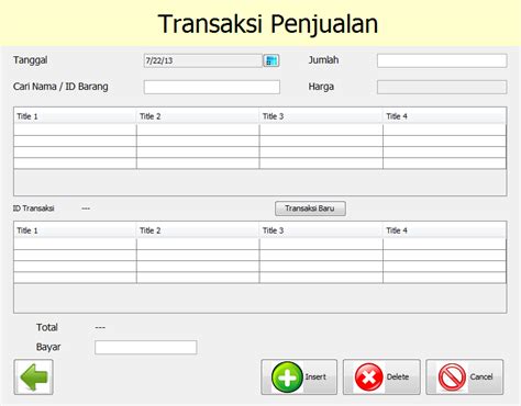 membuat form transaksi penjualan anisnovitasari gamba