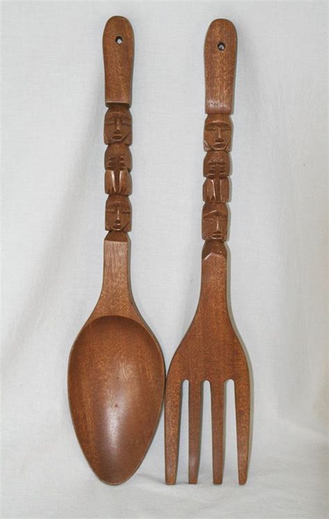 Large Wooden Fork And Spoon Wall Decor Dan Vaughan