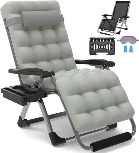 Slendor Zero Gravity Chairs 26In Padded Zero Gravity Lounge Chair With