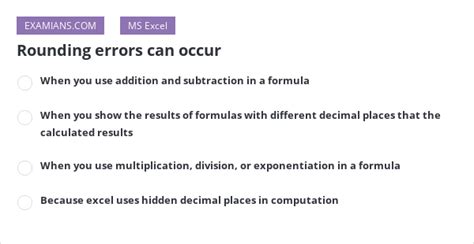 rounding errors can occur examians