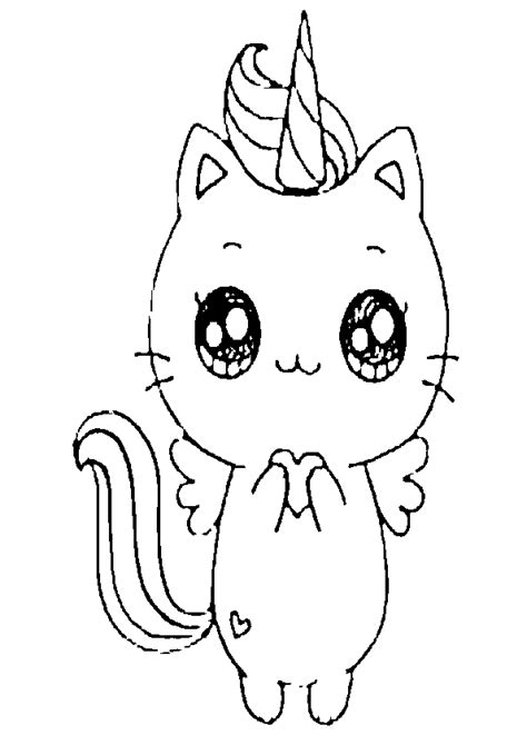 Dibujo De Gatito Kawaii Unicornio2024