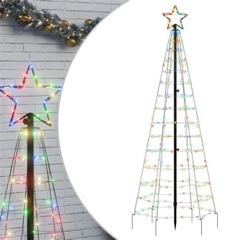 Fafeicy Arbre de Noël lumineux avec piquets 220 LED coloré 180 cm